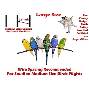54" Pet Products Large Wrought Iron Breeding Bird Flight Cage Side Nesting Doors with Removable Rolling Stand