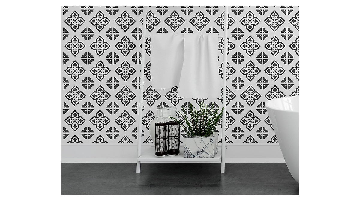 16-Pack Spanish Tile Stencil Set for DIY Wall & Floor Decor