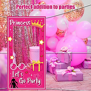 Hot Pink Girls Photo Booth Prop, 76x40 Inch Pink Photo Booth Box Princess Photo Booth Prop Let's Go Party for Bridal Shower Bachelorette Party Pink Girls Birthday Decorations