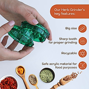 Acrylic Herb Grinder | Large 3 inch plastic grinder (Green)