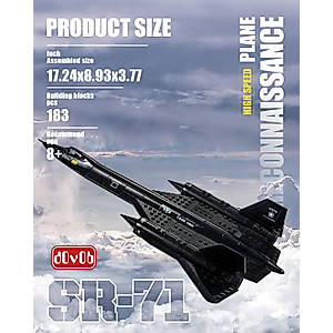 dOvOb Military SR-71 Reconnaissance Blackbird Air Force Building Block Set (183 Pieces), Aircraft Jet Building and Military Toys Gifts for Kid and Adult
