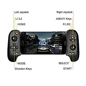 Tidoom Telescopic Mobile Game Controller Gamepad Wireless Bluetooth Controller Compatible for Android iOS Phone Flexible Joystick Black