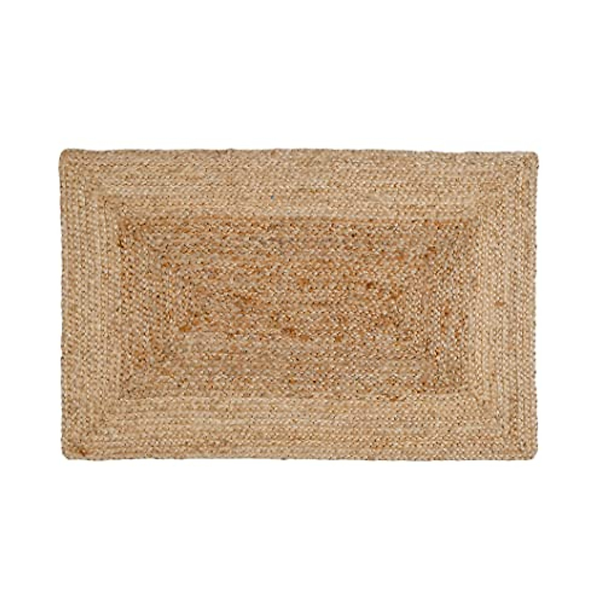 Bedding Craft Hand Woven Farmhouse 2x3 Ft Tightly Braided Chindi and Jute Rug 24x36 Natural – Reversible Durable Sustainable for Home Décor