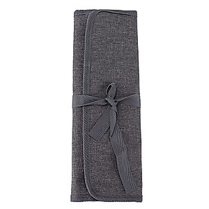 Knitting Needles Storage Bag, Portable Travel Crochet Hooks Organizer Rolling Knitting Needles Holder Case for Carrying Crochet Accessories(Gray)