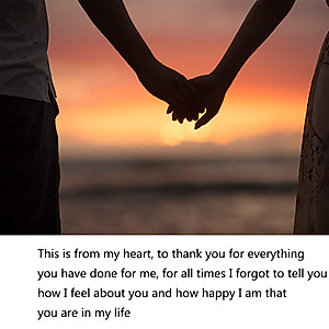 FUSTYLE Metal Wallet Card Insert Anniversar Gif for Husband Engraved Love Note Card You Are In My Life I Love You (silver)