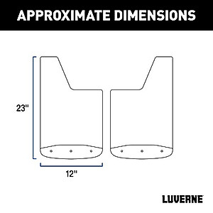 LUVERNE 250233 Front or Rear 12-Inch x 23-Inch Textured Rubber Mud Guards, Select Dodge Ram 1500, 2500, 3500