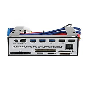 Bewinner 5.25 inch Multi Function Computer Media Front Panel,PC Dashboard NGFF M.2 MSATA 16TB OTB One Click Backup for Desktop