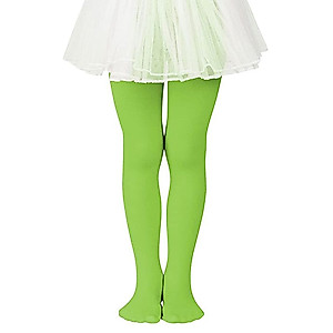 CHUNG Girls Light Weight Stretchy Footed Lights Students Ballet 1or3 pieces, Green, 5-8Y
