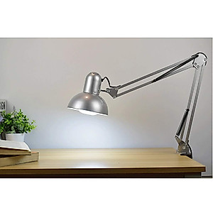 Table Lamp Clamp LED Desk Lamp Architect Metal Swing Arm Table Lights With Eye-Caring Bulbs Work Task Drafting Reading Home Office Desk Lamp (Color : Chrome)