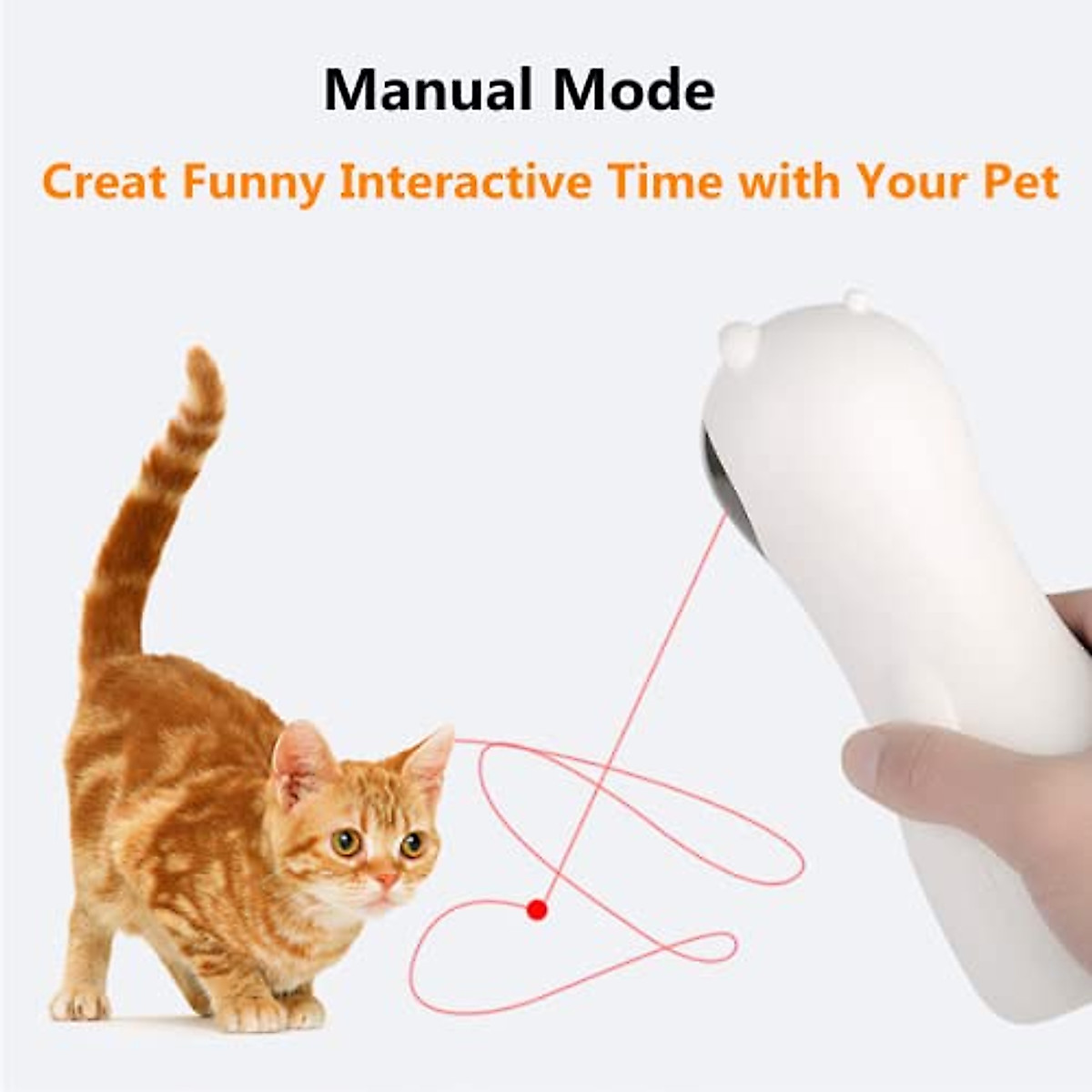 Luivnsk Cat Laser Toy Automatic Laser Pointer Cat Toys Interactive for Indoor Cats Kittens Dogs, Adjustable 5 Rotating Modes, 2 Speeds, Silent Safe Laser Cat Toy Auto On/Off, USB/Battery Powered