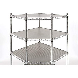 Seville Classics UltraDurable Commercial-Grade 6-Tier NSF-Certified Corner Steel Wire Shelving with Wheels, 28" W x 28" D x 72" H