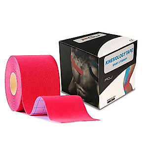 Kinesiology Theraeputic Tape Physio for Athletic Sports Recovery Pain Relieve Strong Adhesion Waterproof Original Cotton Uncut 2 Inch x 16.4 Feet (Red)