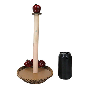 Ebros Gift Fresh Wipes Crisp Red Apples Harvest Basket Paper Towel Holder Figurine Dispenser for Rustic Country Kitchen Decor Old Fashioned Table Decorations