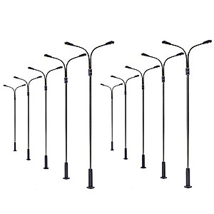 LQS13W 10pcs Model Railway Train Lamp Post Street Lights HO OO TT Scale LEDs New