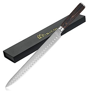 MAIRICO Premium Carving Knife - 11-inch Ultra Sharp Brisket Knife with Luxurious Pakkawood Handle and Granton Blade, designed as Slicing Knife for Meat, Roasts, BBQs, and more.