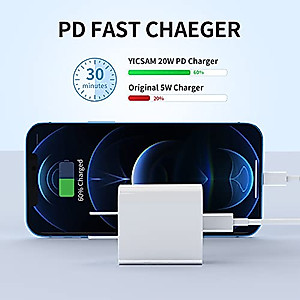 iPhone 14 13 12 Fast Charger【Apple MFi Certified】 20W PD USB C Wall Charger 2-Pack 6FT Cable Fasting Charging Adapter Compatible with iPhone 14 Pro Max/13 Pro Max/12 Pro Max/11 Pro Max/XS Max/XS/XR/X.