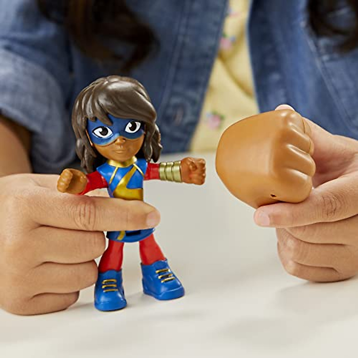 Spidey and His Amazing Friends Marvel Ms. Marvel Action Figure and Embiggen Bike Vehicle, Preschool Toy for Kids Ages 3 and Up