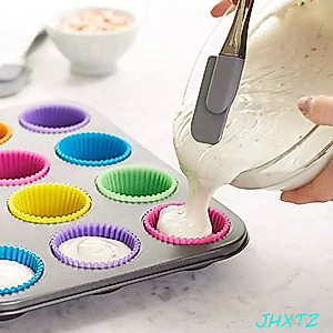 Silicone Cupcake Liners 24 PCS, Baking Cups Liners, Reusable Non-stick Muffin Cups Cake Molds Standard, Multi-Color