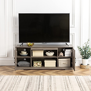 ZINUS Bennett TV Stand for TVs up to 65”, Farmhouse Style Entertainment Center, TV Stand with Storage, Living Room or Bedroom Furniture, Grey