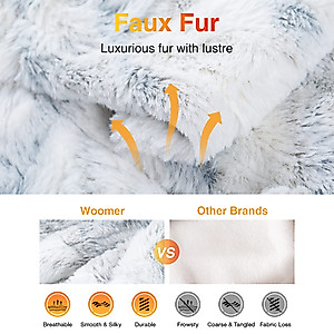 WOOMER Electric Heated Throw Blanket(50"x 60"), Soft Flannel Fast Heating Blanket with Multi-Color Option, 4 Heating Levels & 4H Auto Off, Machine Washable, Over-Heat Protection