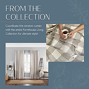 Elrene Home Fashions Farmhouse Living Buffalo-Check Window Curtain Panel, (Black), (52X95)