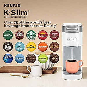 Keurig K- Slim Single Serve K-Cup Pod Coffee Maker, Multistream Technology, White