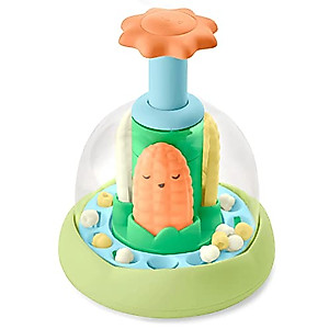 Skip Hop Press & Spin Baby Toy, Farmstand What's Poppin Corn Spinner