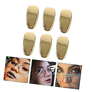 Healeved 6pcs Glasses Pads Fittings Universal Slip Pad Gasket Eyeglass for Accessories Eyeglasses Cushion Replacement Golden Supplies Kits and Nose Metal Anti- Re Sunglasses Support