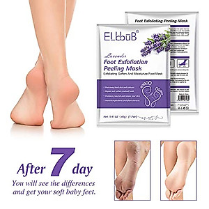 Foot Peel Mask -(3PACK) Exfoliating Foot Peel Mask, Peel Away Calluses & Dead Skin, Baby Soft Smooth Touch Feet-Men Women (lavender)