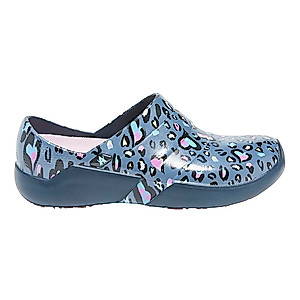 Anywear Journey Men and Women Shoes Injected Molded EVA Slip-On Garden Shoes, Chef Shoes, 11, Leopard Sweet Heart