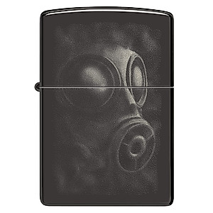 Zippo Gas Mask Design High Polish Black Pocket Lighter