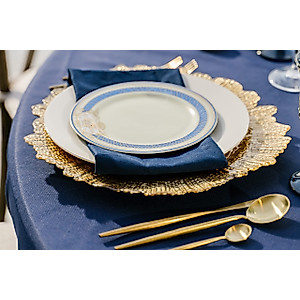 Simply Elegant Faux Wood Plastic Charger Plate | Service Plate for Parties, Dinner, Weddings, Quinceaneras and Events | 13 inch Diameter | Natural Finish | Set of 6