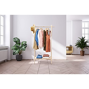 Pennsylvania Woodworks Handcrafted Maple Garment Rack - Sleek & Stylish Clothing Storage, Home Organization, Boutique Display, Coat Rack, Laundry Room Decor - Made in the USA (Large)