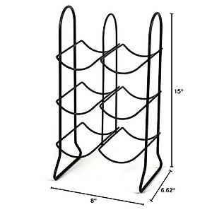 Spectrum Diversified Townhouse Wine Rack, 6-Bottle, Black