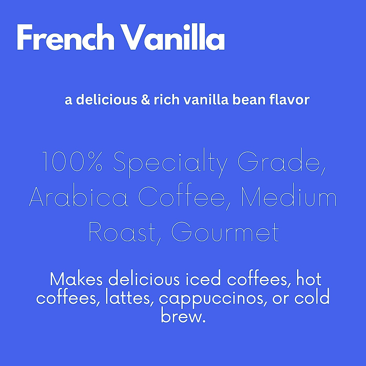 Sarasota Coffee Ground French Vanilla | Medium Roast Gourmet Flavored Coffee Grounds | Low Acid, Mold Free, Specialty Grade Flavored Bulk Ground Coffee | 5lb (80 oz)