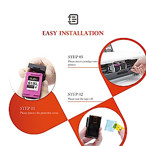 ejet 61XL Ink Cartridges Combo Pack Remanufactured Replacement for HP 61 XL Ink 61 Ink for HP Envy 4500 5530 4502 5535 5534 officejet 4630 4635 Deskjet 1000 1010 1510 Printer (1 Black, 1 Tri-Color)