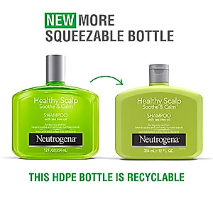 Neutrogena Soothing & Calming Healthy Scalp Shampoo to Moisturize Dry Scalp & Hair, with Tea Tree Oil, pH-Balanced, Paraben-Free & Phthalate-Free, Safe for Color-Treated Hair, 12oz