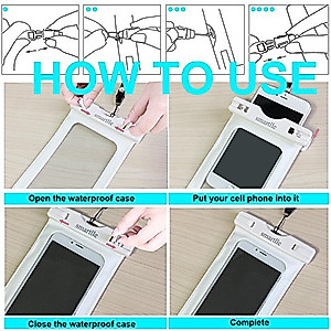 smartlle Waterproof Phone Pouch Holder, 2 Pack IPX8 Waterproof Phone Case Underwater Dry Bag for iPhone 13 12 11 Pro Max XR,XS,X,8,7,6 Plus, SE, Galaxy S22 21/Note, LG,7”, Beach Pool Water Activities