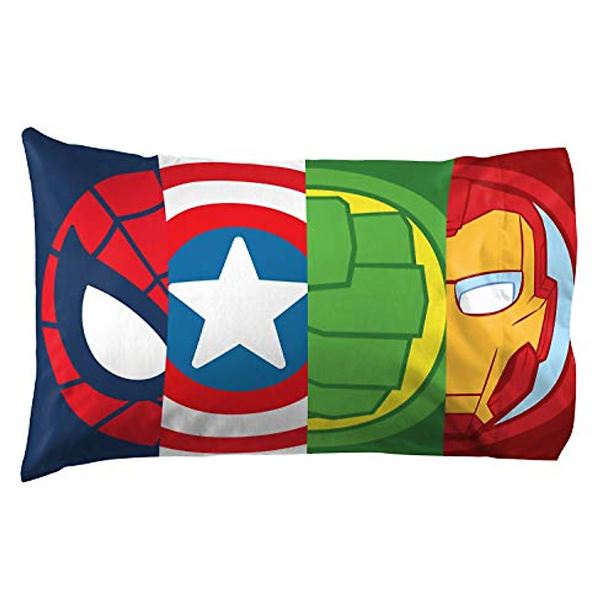 Marvel Super Hero Adventures Double Team 1 Pack Pillowcase - Double-Sided Kids Super Soft Bedding - Features The Avengers (Official Marvel Product)