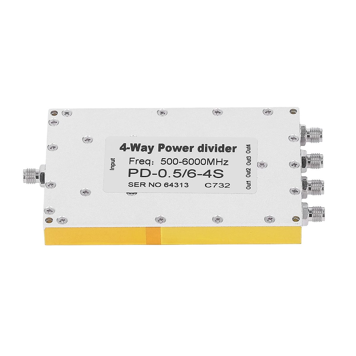 Power Splitter, Good Stability 4-Way SMA Microstrip Power Splitter Low Insertion Loss Wide Operating Frequency WIFI5.8 for Multiple Use WIFI2.4 High Gain