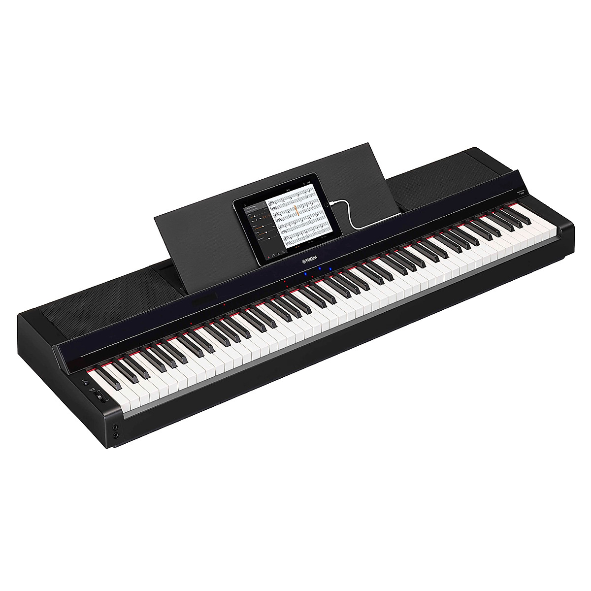 Yamaha PS500 88-key Smart Digital Piano w/Stream Lights Technology, PA500C Power Adapter and FC4A Sustain Pedal, Black