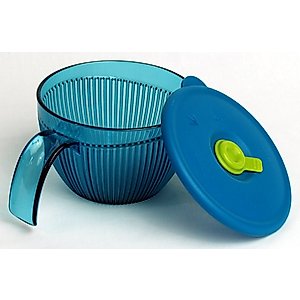 Tupperware Vent N Serve Micro Soup Mug Bowl NEW Aqua