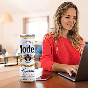 Modelo Beer Inspired Insulated Skinny Tumblers Cup Coffee Mug with Lid exported beer 20oz - Reusable Stainless Steel Water Bottle for Hot & Cold Drinks Tea Cup