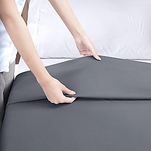 Utopia Bedding Flat Sheet - 1 Pack (Queen, Grey) - Soft Brushed Microfiber Fabric - Shrinkage & Fade Resistant Top Sheet - Easy Care Bed Sheet