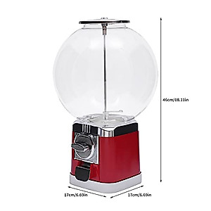 Fetcoi Red Vending Machines, Bubble Gumball Bank Candy Gumball Machine for 1.26" Bubble Gum Ball Candy, Gumball Candy Dispenser for Kids Game Retail Stores - for $1 Coins