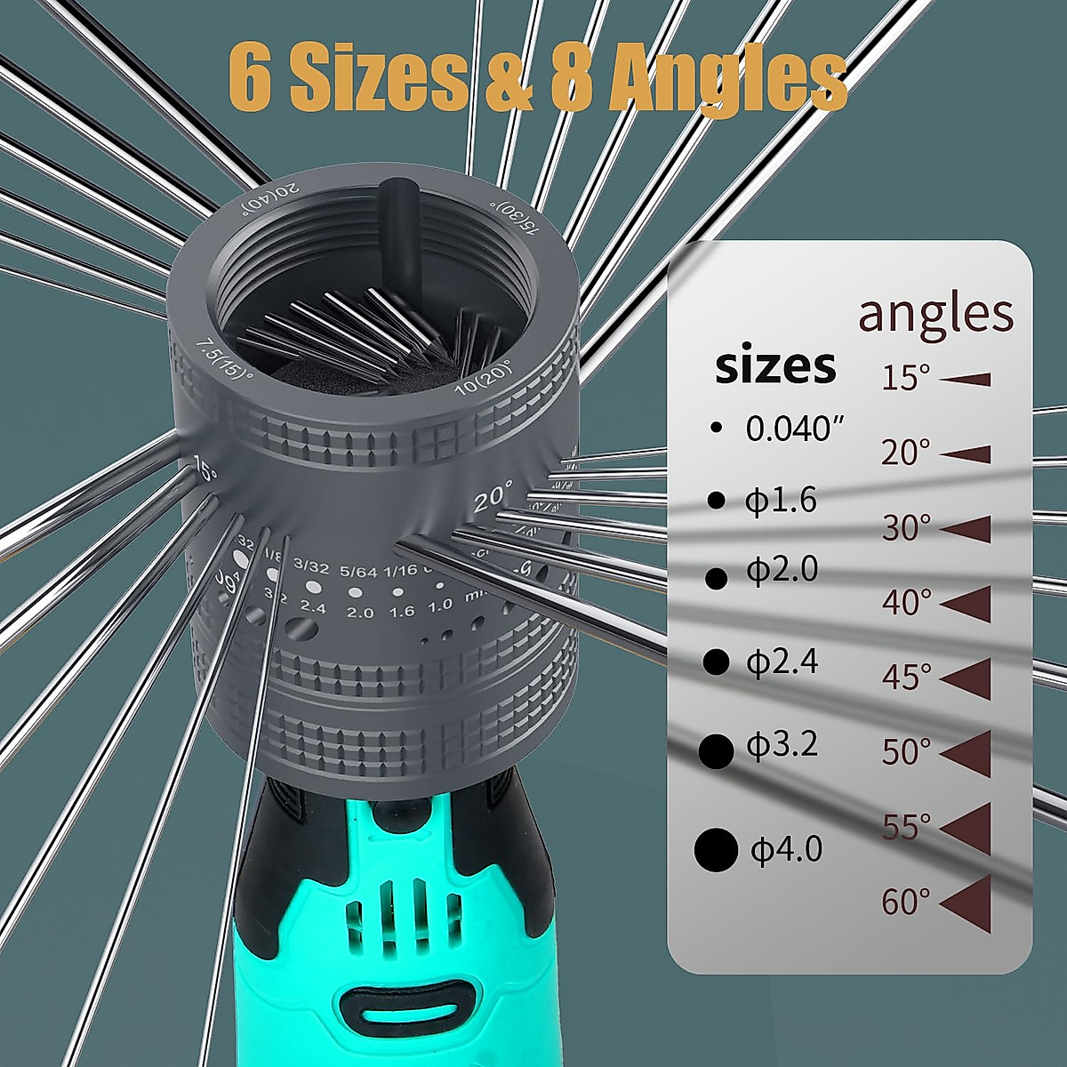 SONNLER Cordless Tungsten Electrode Sharpener Grinder For TIG welding, 6 sizes&10 angles, Cordless TIG Welding Rotary Tool with 12V Battery, 10 Pro Diamond Wheels, 3 CNC Mandrels