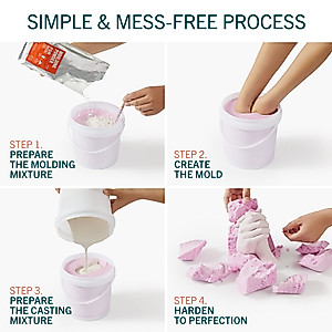 HomeBuddy Hand Casting Kit with Practice Kit - Keepsake Hand Mold Kit Couples, Plaster Hand Mold Casting Kit, Clay Hand Molding Kit for Family, Alginate Molding Powder - Unique Gift for Couples