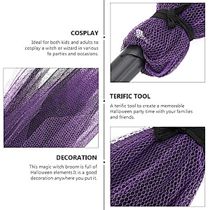 Sewroro 2pcs Halloween Witch Broom Plastic Broom Witch Broomstick Halloween Animated Moving Witches Broom Cosplay Accessory (Random Color)