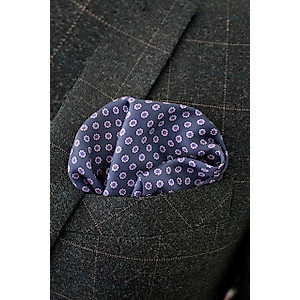 JEMYGINS 6PCS Red Yellow Pink Blue Silk Pocket Squares for Men Handkerchief Hanky Set (1)