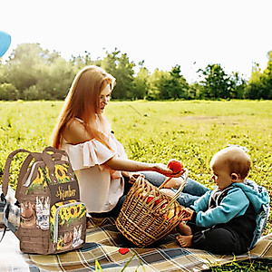 Sunflower Wood Cowboy Hat Boot Personalized Diaper Backpack with Name,Custom Travel DayPack for Nappy Mommy Nursing Baby Bag One Size